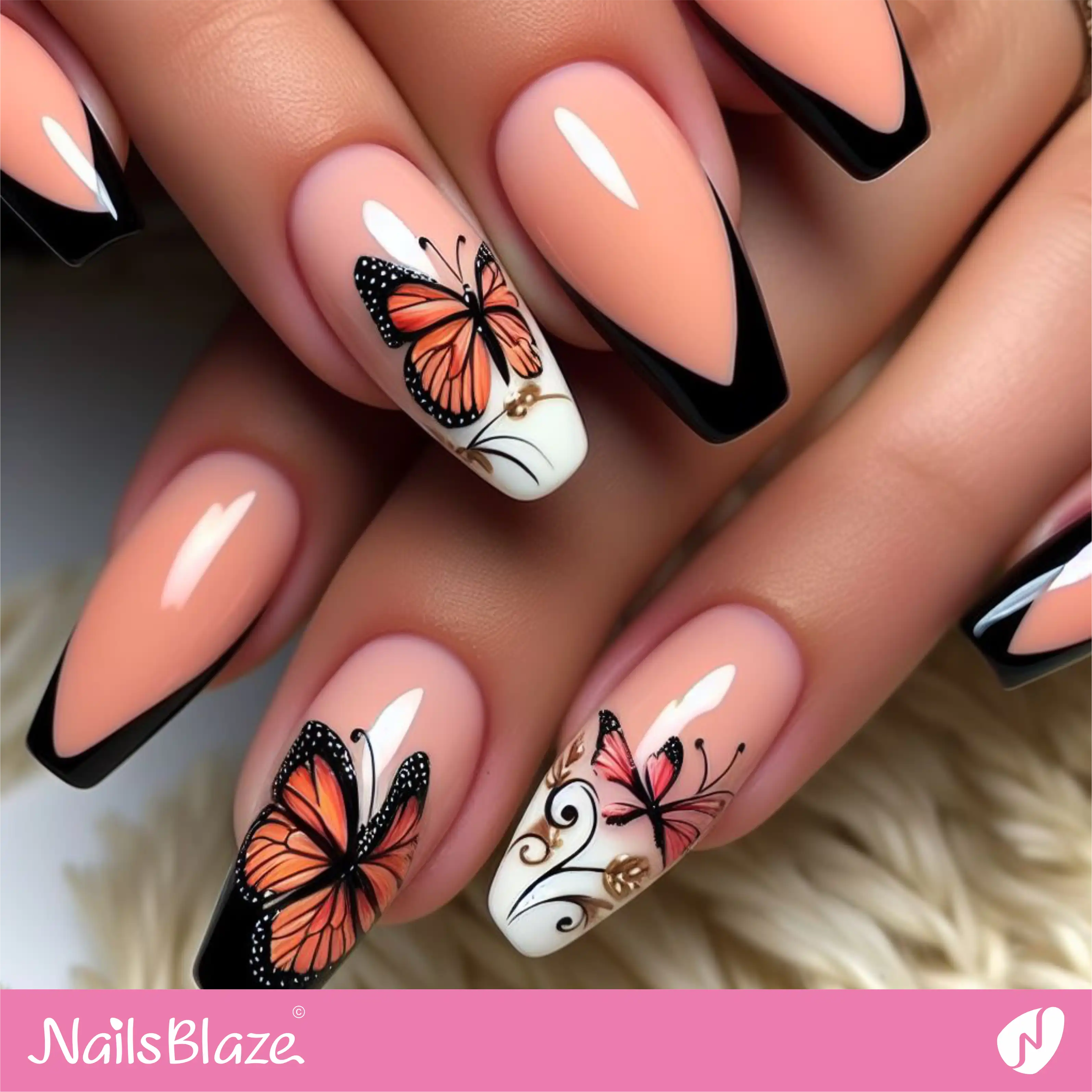 +50 Peach Fuzz Butterfly Nail Design Ideas for 2025